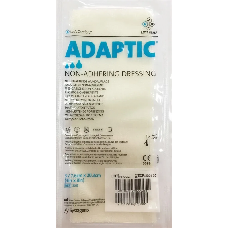 Gaze de Malha Não Aderente 7,6x20,3 C/3un - Adaptic